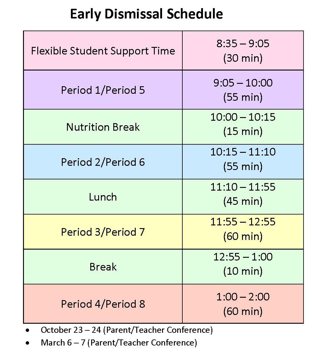 2024-2025 Bell Schedules | Burnaby Mountain Secondary School